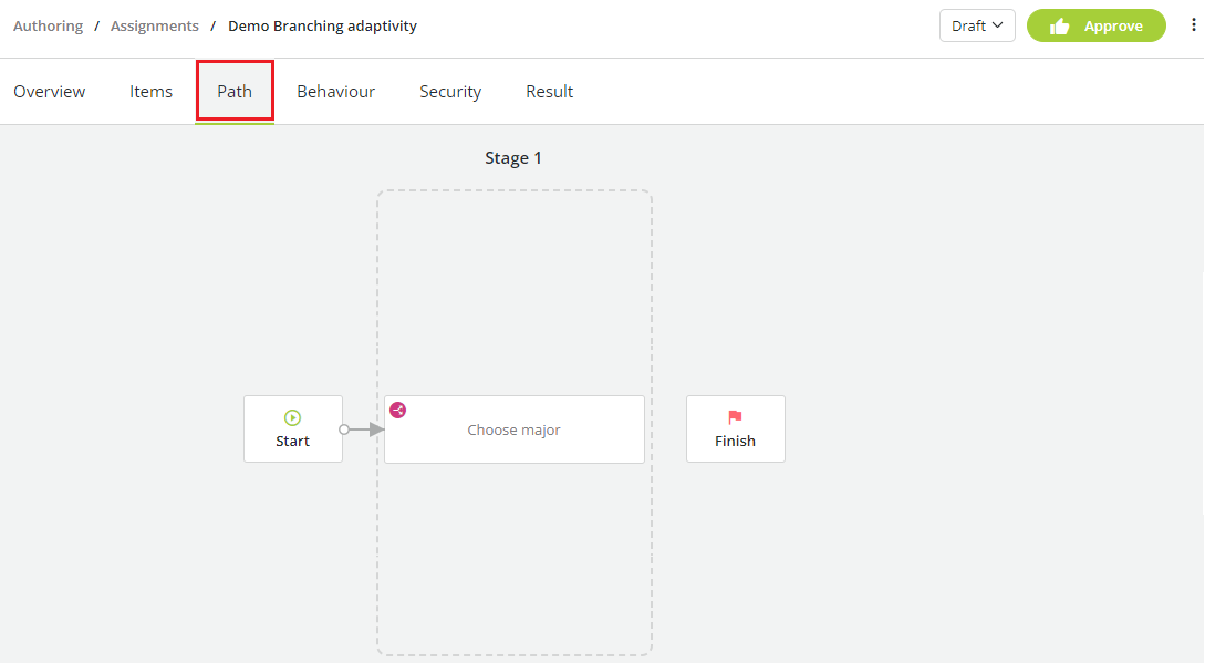 Using branching adaptivity in an assignment – Televic Education