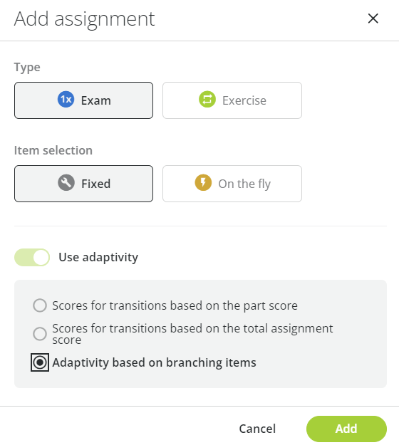 Using branching adaptivity in an assignment – Televic Education