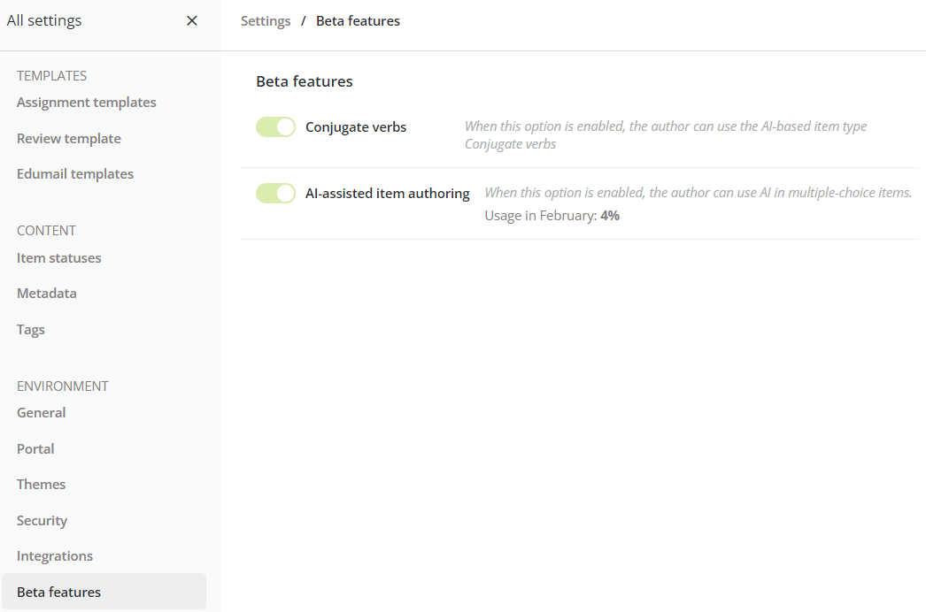 Enabling beta features – Televic Education