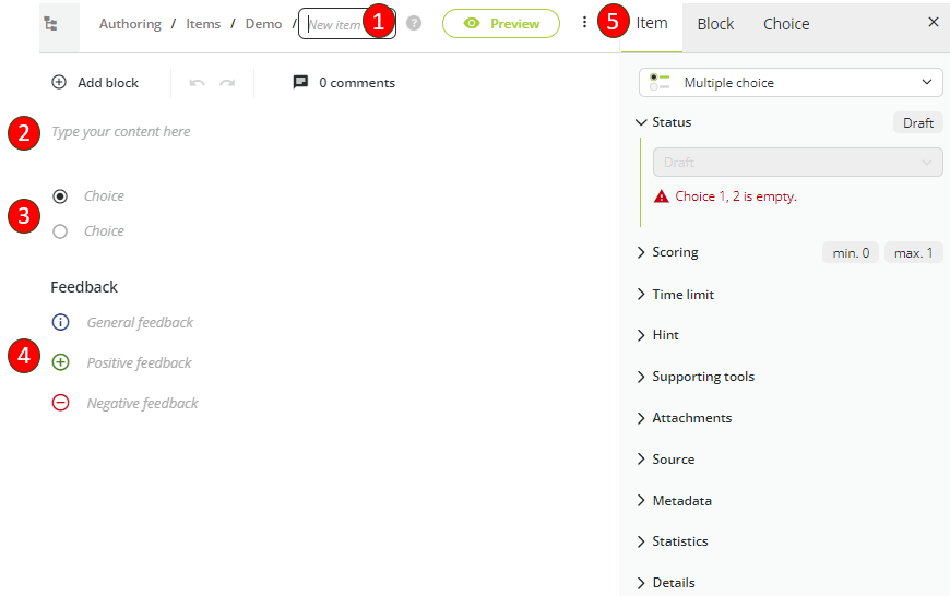 2. Creating items – Televic Education