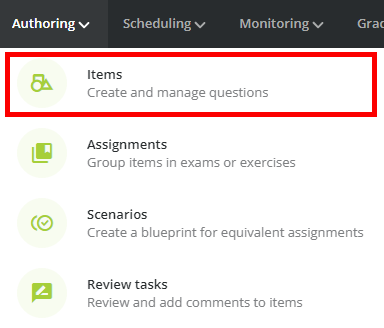 2. Creating items – Televic Education
