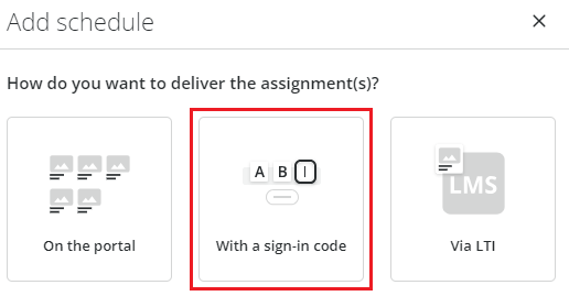 Schedules with a sign-in code – Televic Education