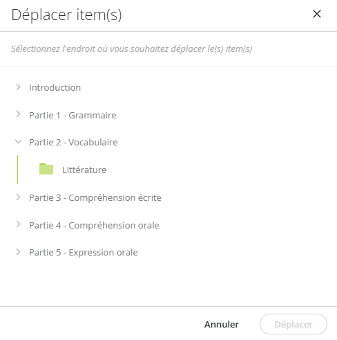 Modifier des items dans une activité – Televic Education