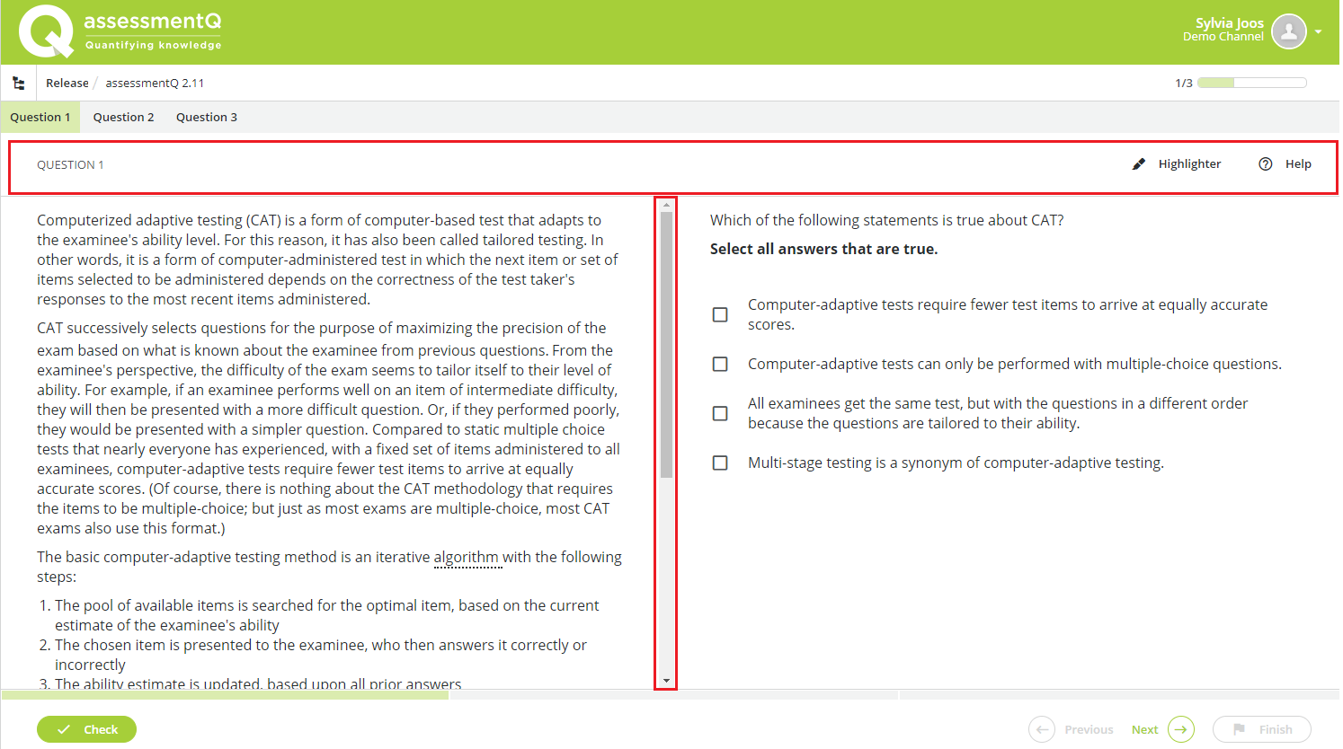 Release notes assessmentQ 2.11 – Televic Education
