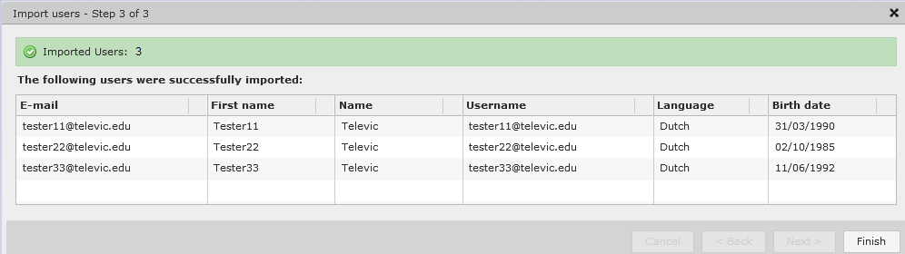 Importing users – Televic Education